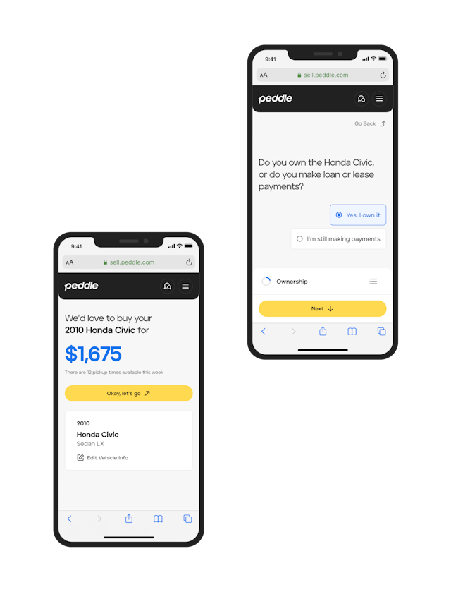 Sell your car the easy way | Get an instant cash offer | Peddle